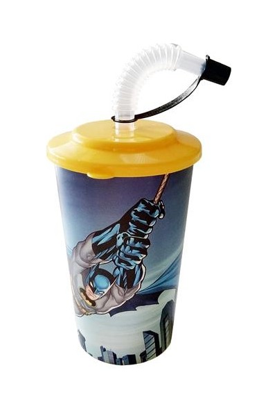 GYG Home Giftmatikcenter 12+2 Adet Pipetli Batman Lisanlı Çocuk Bardağı 713497