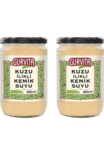 Gurvita Kuzu Ilikli Kemik Suyu 660 ml 2'li Gurvita Kuzu Ilikli Kemik Suyu 660 ml 2'li