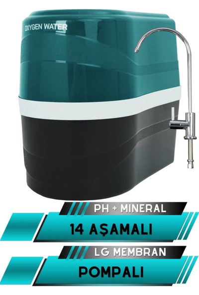 Oksijen Su Arıtma 14 Aşamalı Pompalı Mineral Filtreli Su Arıtma Cihazı