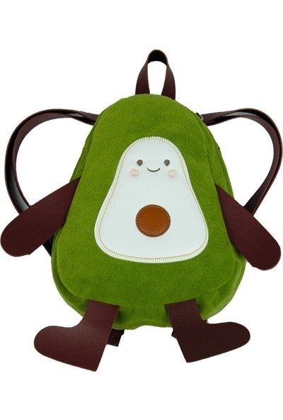 Madamlina Kids Bag Avakado Peluş Mini Çocuk Sırt Çantası Yeşil