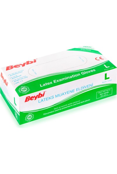 Beybi Pudralı Lateks Eldiven (L BEDEN)100'LÜ Paket Beybi Pudralı Lateks Eldiven (L BEDEN)100'LÜ Paket