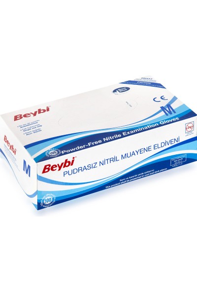 Beybi Pudrasız Nitril Eldiven Mavi (M Beden) Beybi Pudrasız Nitril Eldiven Mavi (M Beden)