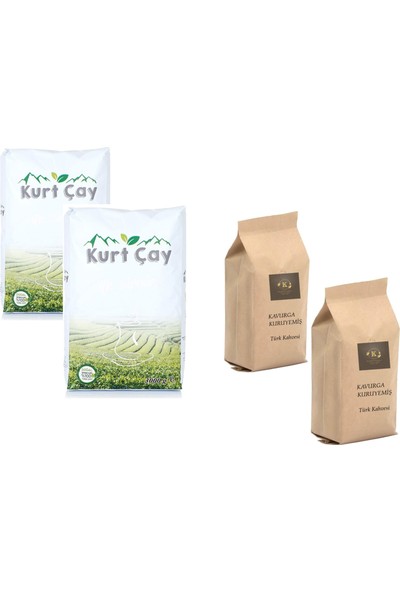 Kavurga Kuruyemiş Kurt Çay Siyah Çay 2 x 3 kg + Türk Kahvesi 2 x 1 kg