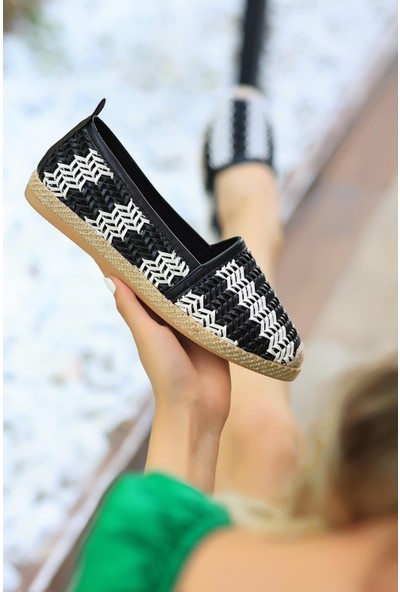Benice Shoes Kadın Çizgi Hasır Detaylı Espadril 386-109 Benice Shoes Kadın Çizgi Hasır Detaylı Espadril 386-109