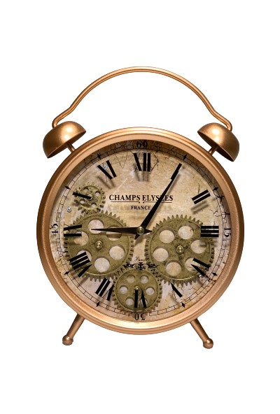 Hediye Vitrini Bronz Renkli Çarklı Saat Hediye Vitrini Bronz Renkli Çarklı Saat