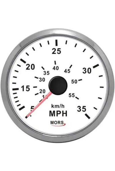 Mors Sürat Göstergesi 35MPH ve Pitot Hortum 12-24V Beyaz Mors Sürat Göstergesi 35MPH ve Pitot Hortum 12-24V Beyaz