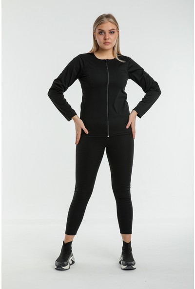 Fit Women Termal Sauna Incelme Yağ Yakma Takımı Fermuarlı Uzun Kollu Termal Tayt Kıyafeti Fit Women Termal Sauna Incelme Yağ Yakma Takımı Fermuarlı Uzun Kollu Termal Tayt Kıyafeti