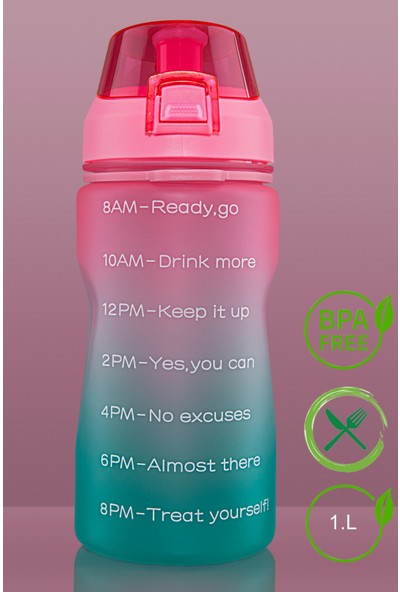 Walke Bottle 1.0 Lt. Motivasyonel Su Matarası Su Şişesi Suluk Walke Bottle 1.0 Lt. Motivasyonel Su Matarası Su Şişesi Suluk