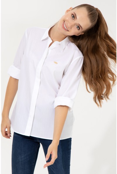 U.S. Polo Assn. Kadın Beyaz Gömlek 50254692-VR013