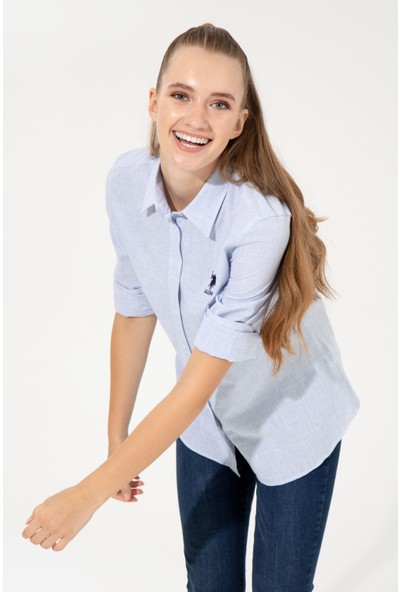 U.S. Polo Assn. Kadın Açık Mavi Gömlek 50251858-VR003 U.S. Polo Assn. Kadın Açık Mavi Gömlek 50251858-VR003