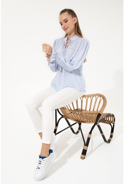U.S. Polo Assn. Kadın Mavi Gömlek 50246375-VR036