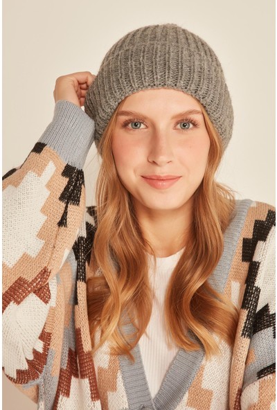 Axesoire 14163 Triko Örgülü Gri Bere Axesoire 14163 Triko Örgülü Gri Bere