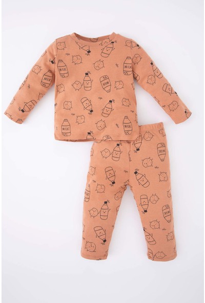 DeFacto Erkek Bebek Regular Fit Bisiklet Yaka Uzun Kollu 2'li Ribana Pijama Z0005A222WN DeFacto Erkek Bebek Regular Fit Bisiklet Yaka Uzun Kollu 2'li Ribana Pijama Z0005A222WN
