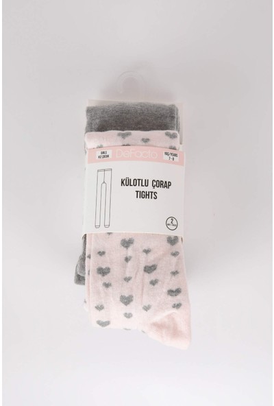 DeFacto Kız Çocuk Pamuklu 2'li Külotlu Çorap Y5026A6NS