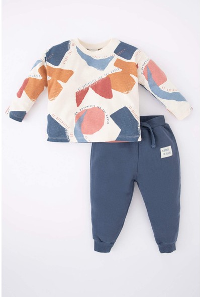DeFacto Erkek Bebek Regular Fit Bisiklet Yaka Uzun Kollu 2'li Takım Y9521A222WN DeFacto Erkek Bebek Regular Fit Bisiklet Yaka Uzun Kollu 2'li Takım Y9521A222WN