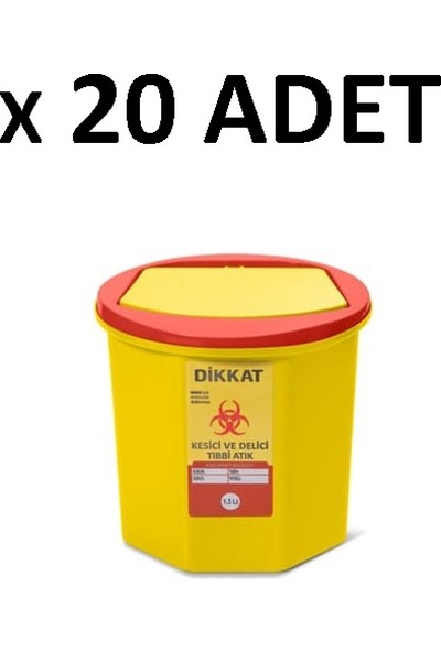 Coverest Kesici ve Delici Tıbbi Enfekte Atık Çöp Kovası 1.3 Lt ( 20 Adet ) Coverest Kesici ve Delici Tıbbi Enfekte Atık Çöp Kovası 1.3 Lt ( 20 Adet )