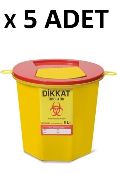 Coverest Kesici ve Delici Tıbbi Enfekte Atık Çöp Kovası 5 Lt ( 5 Adet ) Coverest Kesici ve Delici Tıbbi Enfekte Atık Çöp Kovası 5 Lt ( 5 Adet )