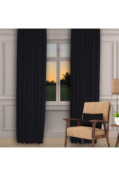 DECOPERDE Ada Fon Perde Normal Pile (1'E 2,5 Pile) Siyah