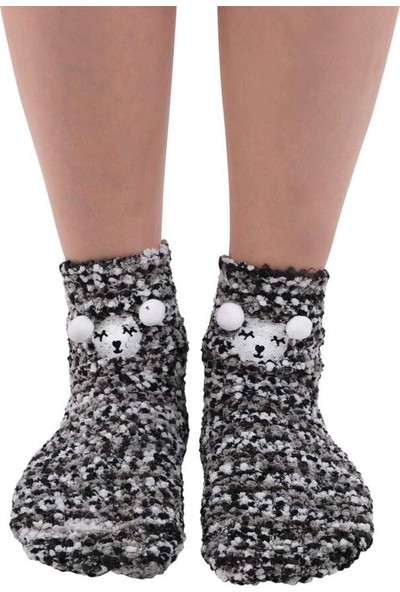 Sahab Kadın Ayıcık Desenli Peluş Çorap 48900 | Siyah Sahab Kadın Ayıcık Desenli Peluş Çorap 48900 | Siyah
