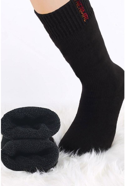 Meguca Socks Unisex Siyah Ultra Kalın Kışlık Termal Havlu Çorap 6 Çift Meguca Socks Unisex Siyah Ultra Kalın Kışlık Termal Havlu Çorap 6 Çift