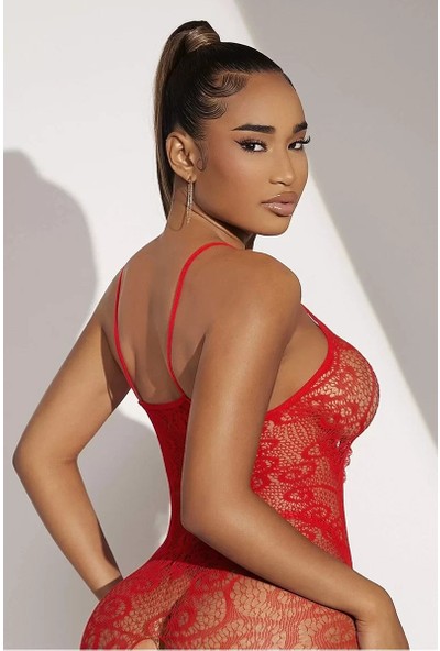 Kadın File Desen Özel Bölgesi Açık Fantezi Vücut Çorabı Kadın File Desen Özel Bölgesi Açık Fantezi Vücut Çorabı