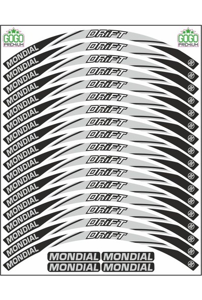 Gogo Premium Mondial Drift L Beyaz Jant Şeridi Gogo Premium Mondial Drift L Beyaz Jant Şeridi