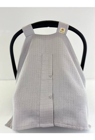 Puro Cotone Gri Puset Örtüsü ve Puset Minderi