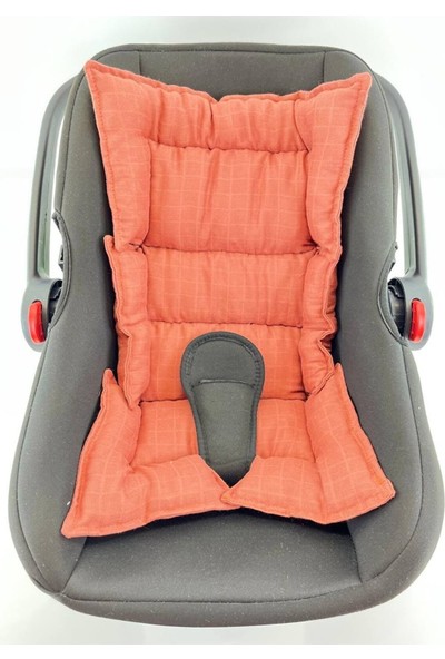 Puro Cotone Kiremit Renkli Puset Örtüsü ve Puset Minderi