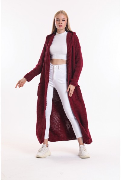 Ezfer Yeni Sezon Kadın Kapşonlu Cepli Uzun Triko Ezfer Yeni Sezon Kadın Kapşonlu Cepli Uzun Triko