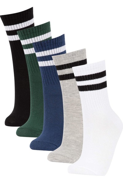 DeFacto Defacto Fit Erkek Çocuk Pamuklu 5'li Uzun Çorap Y2878A6NS
