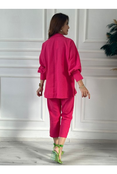Modamla Kadın Fuşya Keten Takım