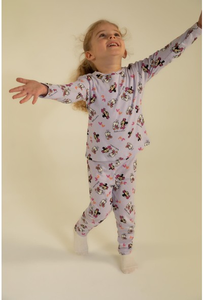 DeFacto Kız Bebek Disney Mickey & Minnie Lisanslı Regular Fit Fitilli Kaşkorse Uzun Kollu Pijama Takımı Y6342A222AU DeFacto Kız Bebek Disney Mickey & Minnie Lisanslı Regular Fit Fitilli Kaşkorse Uzun Kollu Pijama Takımı Y6342A222AU