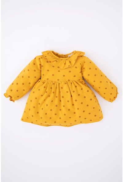 DeFacto Kız Bebek Regular Fit Fırfırlı Yaka Uzun Kollu Elbise Y7467A222AU DeFacto Kız Bebek Regular Fit Fırfırlı Yaka Uzun Kollu Elbise Y7467A222AU