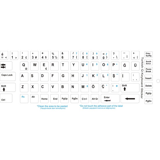 Brs Türkçe Q Klavye Etiketi Laptop Pc Sticker Beyaz Fiyatı