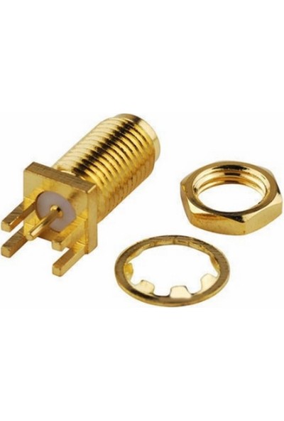 Sma Konnektör (Sma Dişi-Dışdiş Pcb Tipi) (Uzun Diş+Somun) (Kenar) Sma Konnektör (Sma Dişi-Dışdiş Pcb Tipi) (Uzun Diş+Somun) (Kenar)