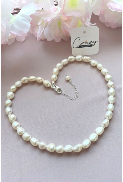 Crazy Takı Tasarım Hakiki Minik Barok Inci Kolye 