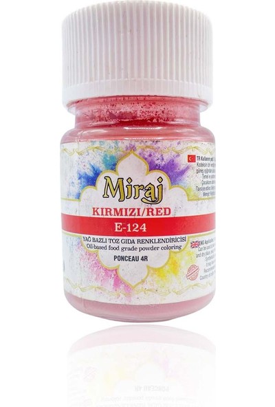 Miraj Yağ Bazlı Toz Gıda Renklendiricisi Ponceau 4r Kırmızı E 124 - 7 gr