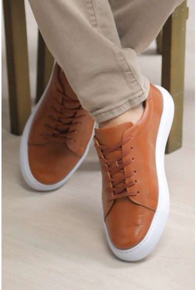 7AdımdaAşk Taba Erkek Sneaker Hakiki Deri Ayakkabı