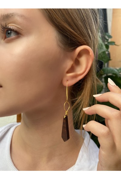 Playa Tasarım Ceviz Ağacı Tie Küpe