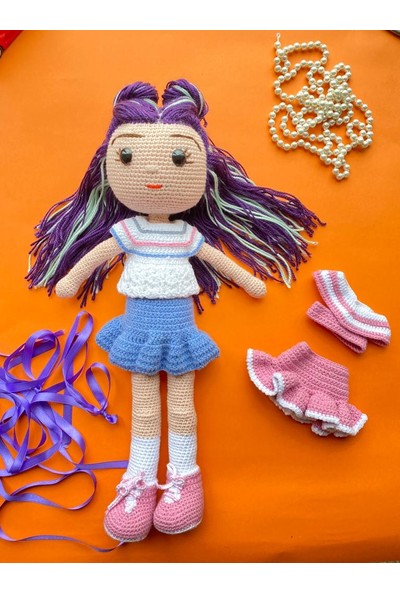 SK Toys Amigurumi Organik Yedek Kıyafetli Melisa Bebek SK Toys Amigurumi Organik Yedek Kıyafetli Melisa Bebek