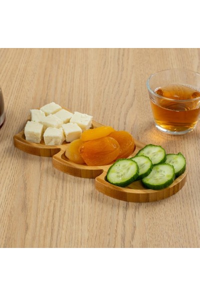 Fazz Store Bambu 3 Kalpli Desenli Çerez & Kahvaltı Servis Tabağı Fazz Store Bambu 3 Kalpli Desenli Çerez & Kahvaltı Servis Tabağı