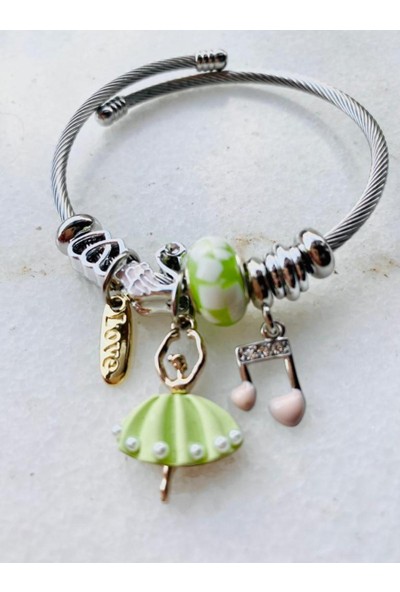 Ledusa Balerin Kız Figürlü Charm Pandora Bileklik