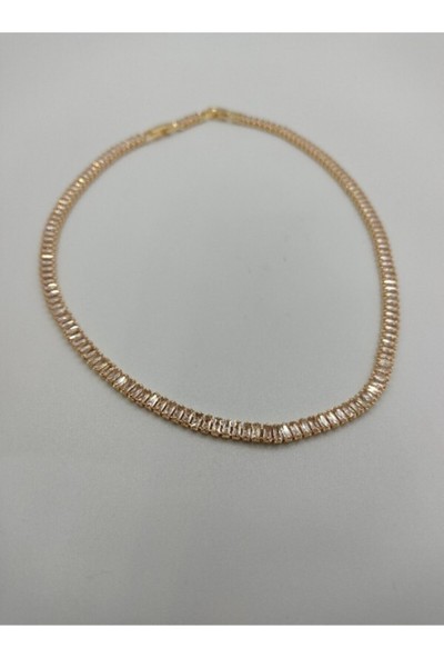 Ledusa Baget Taşlı Gold Su Yolu Kolye Ledusa Baget Taşlı Gold Su Yolu Kolye