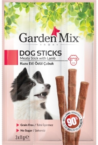 Gardenmix Kuzu Etli Köpek Stick Ödül 3 x 11GR 10LU Gardenmix Kuzu Etli Köpek Stick Ödül 3 x 11GR 10LU