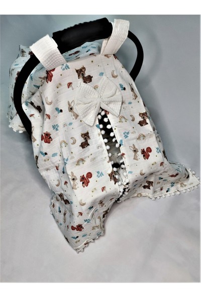 Boncuk Kids Pamuk Çok Amaçlı Çift Katlı Müslin Puset Örtüsü & Minderi ve Kılıfı Boncuk Kids Pamuk Çok Amaçlı Çift Katlı Müslin Puset Örtüsü & Minderi ve Kılıfı