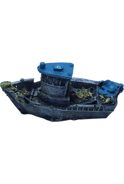 Onurlu Akvaryum Dekoru 12 x 5 x 5 cm Batık Gemi Boy Suya Salınım Yapmaz