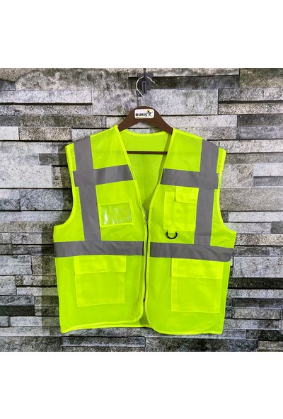 Vento Buriş Reflektörlü Mühendis Ikaz Yeleği Neon Sarı Vento Buriş Reflektörlü Mühendis Ikaz Yeleği Neon Sarı