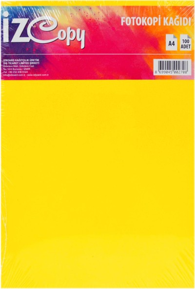 Izcopy A4 Renkli Fotokopi Kağıdı 100’LÜ