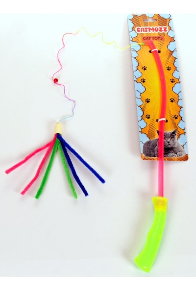 Catmozz Özel Tüylü Zilli Crazy Plastik Saplı Kedi Oyuncağı Oltası 50 cm Catmozz Özel Tüylü Zilli Crazy Plastik Saplı Kedi Oyuncağı Oltası 50 cm
