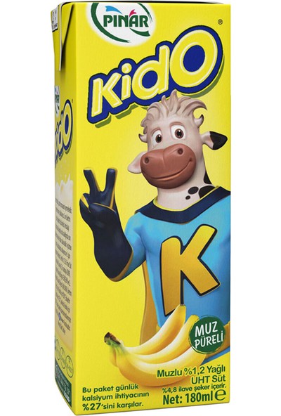 Pınar Kido Muzlu Süt 180 ml 6'lı Pınar Kido Muzlu Süt 180 ml 6'lı